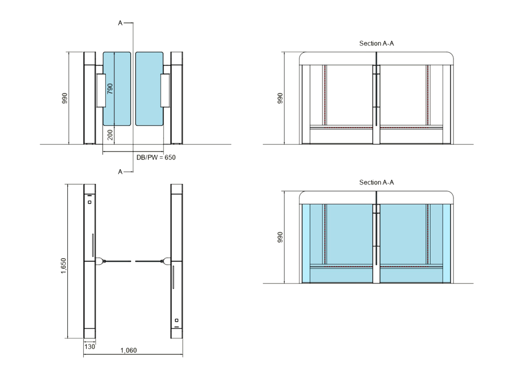 Buy speed gate dormakaba argus 60 in Kyiv, Ukraine | TURNSTILE online store